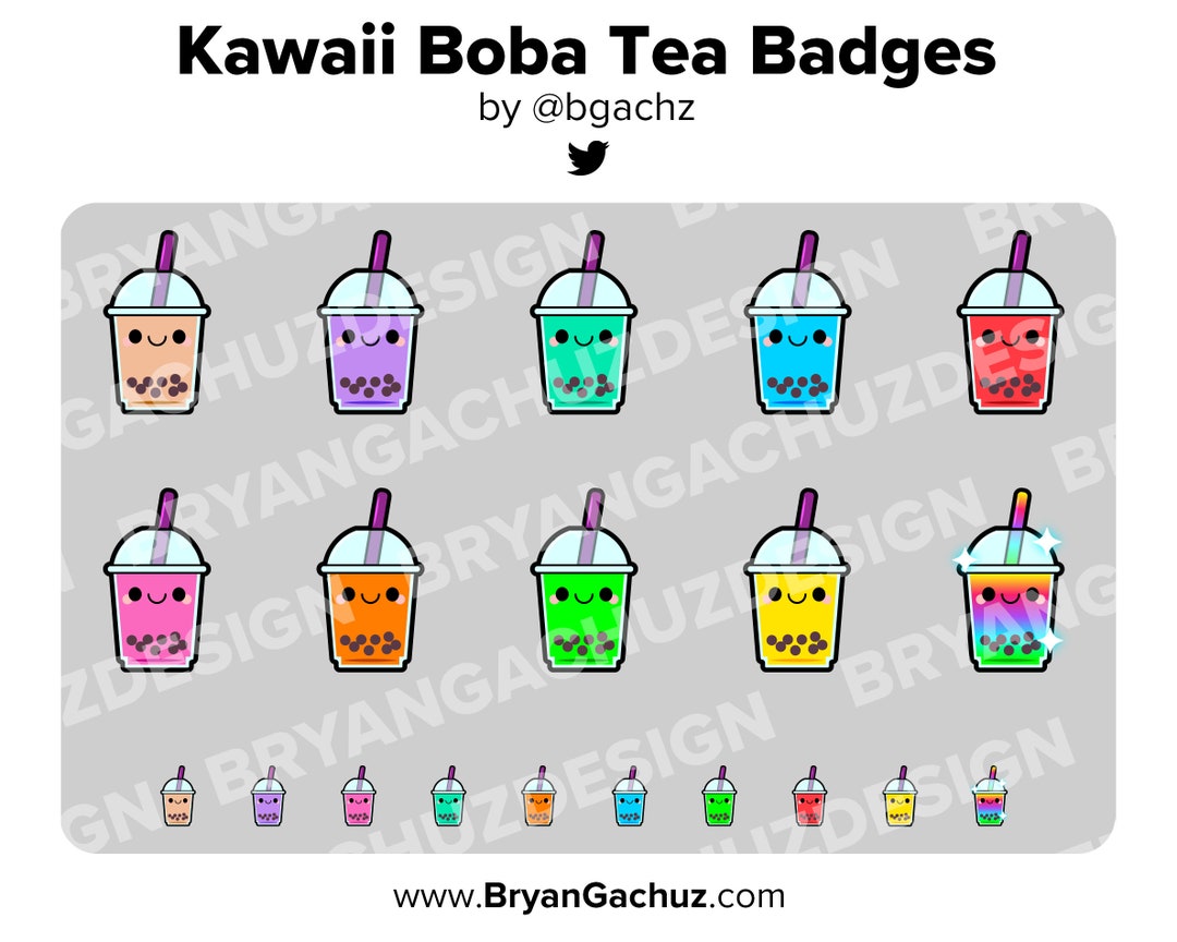 Kawaii Boba Tea Twitch Badges Bit Badges Channel Points Discord Badges ...