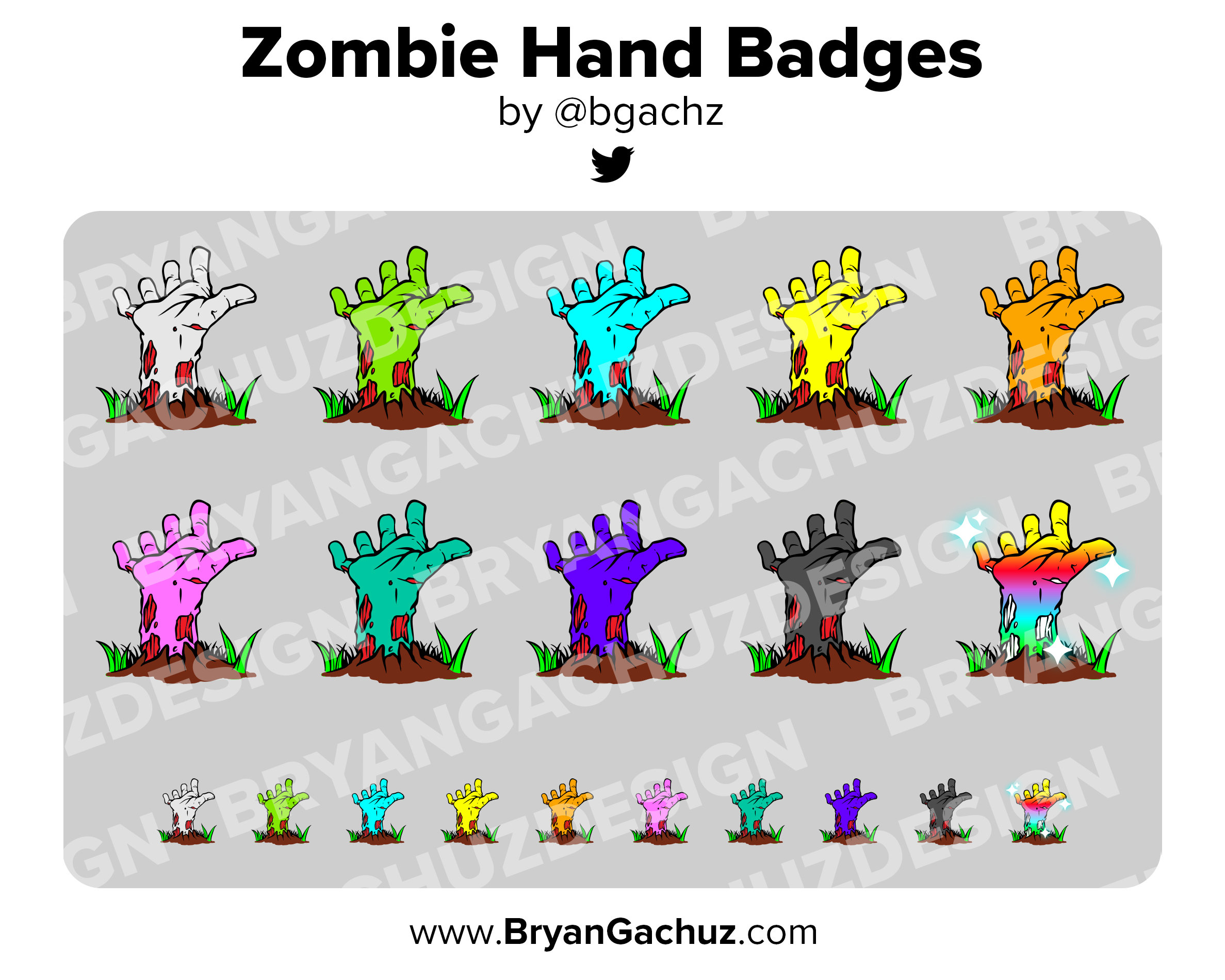 Drawing & Illustration Digital Zombie Twitch Sub Badges and Twitch ...