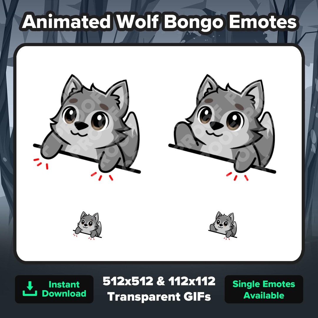 Animated Bongo Wolf Emotes for Twitch or Discord - Etsy