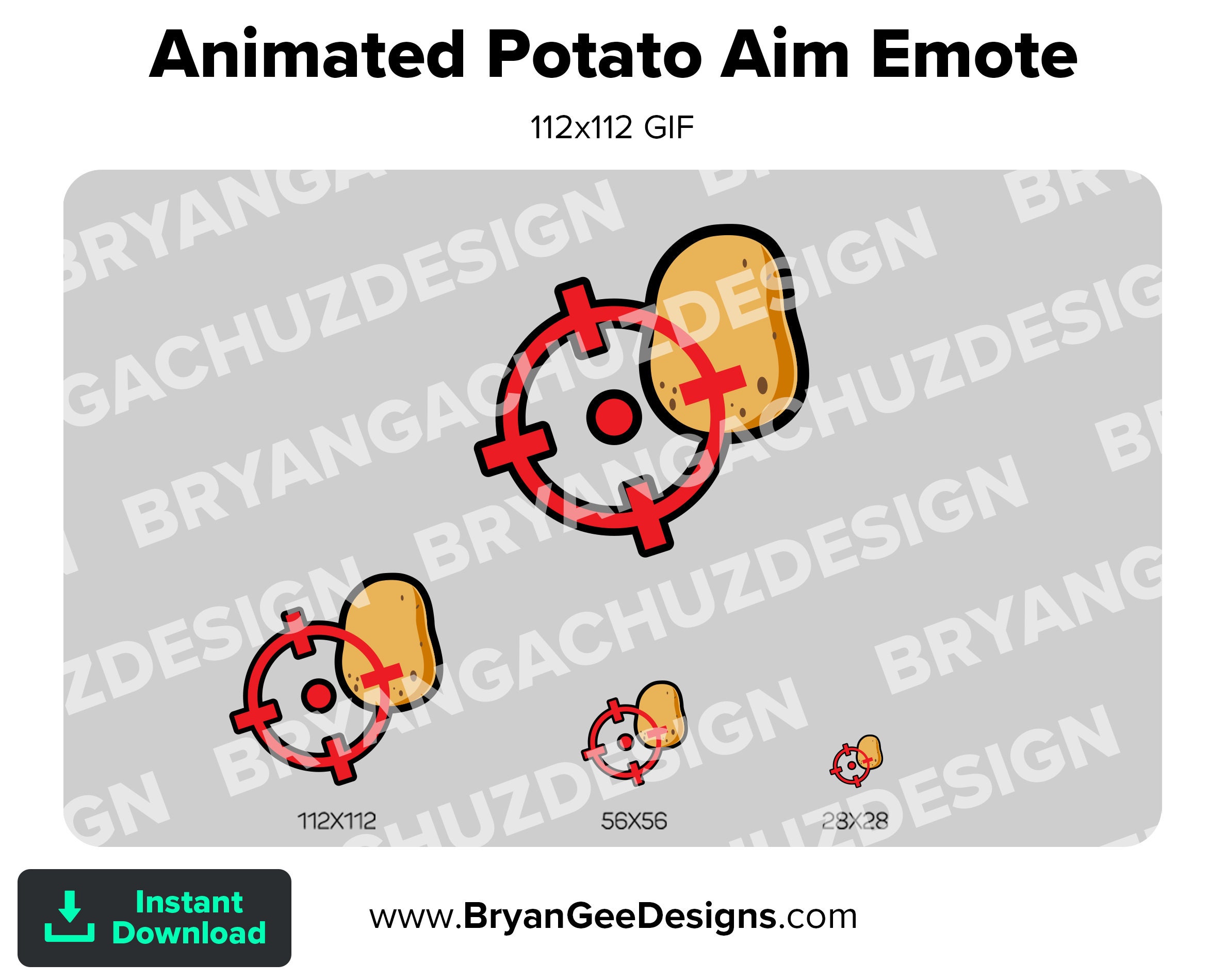 Animated Potato Aim Emote for Twitch or Discord - Etsy Canada
