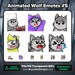 Animated Wolf Twitch Emotes Let Them Cook, Blankie, Salute, Dinkdonk ...