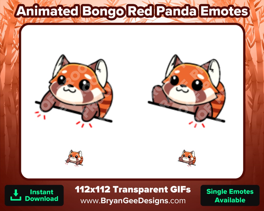 Animated Bongo Red Panda Emotes for Twitch or Discord - Etsy