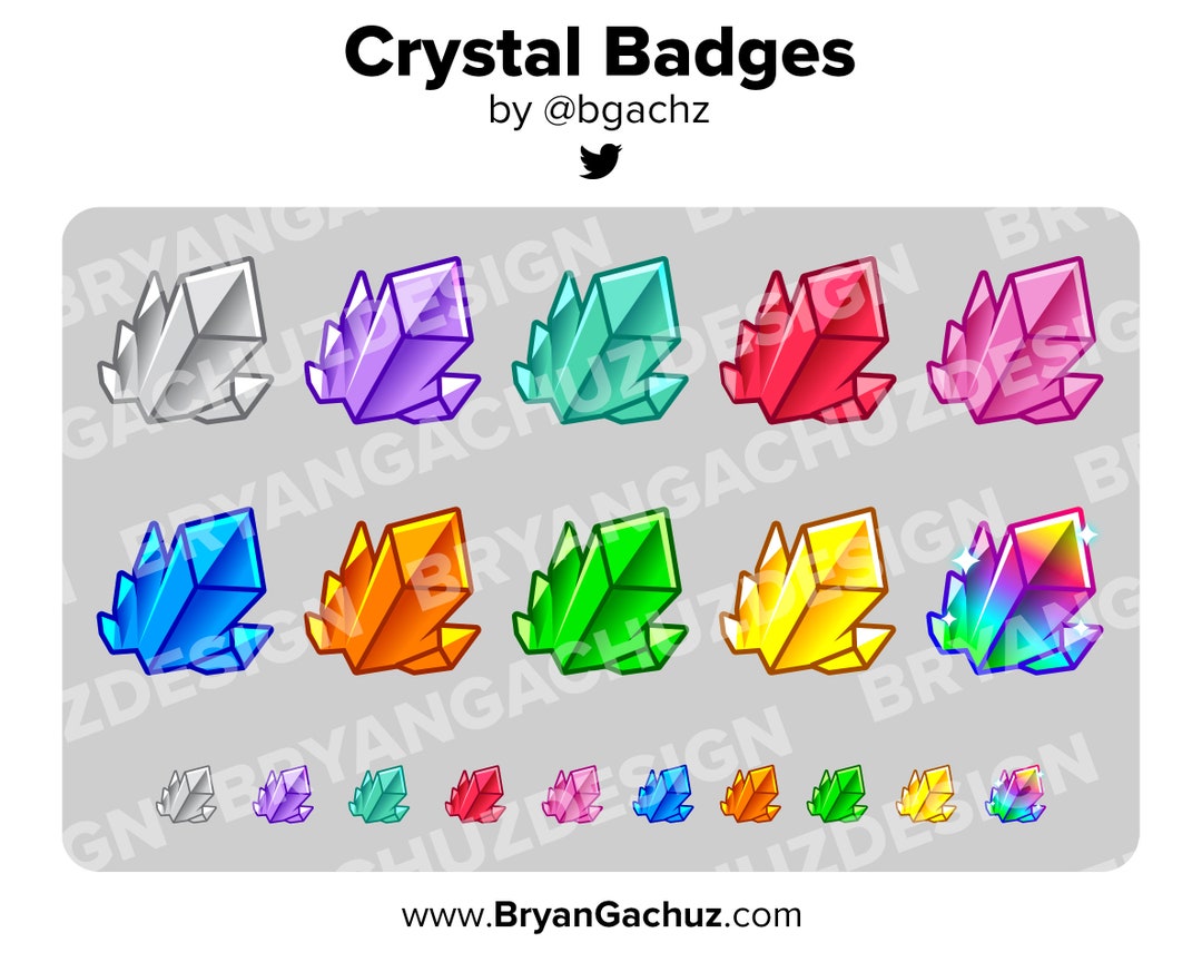 Crystal Twitch Badges Bit Badges Channel Points Discord Badges Youtube ...
