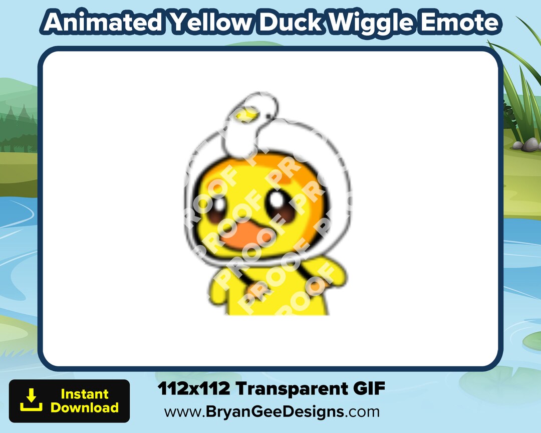 Animated Yellow Duck Wiggle Emote for Twitch or Discord Cute ...