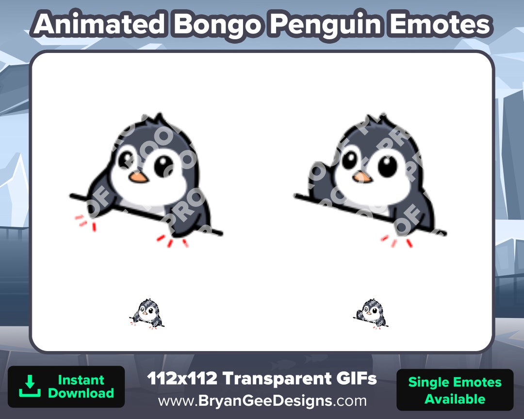 Animated Bongo Penguin Emotes for Twitch or Discord - Etsy