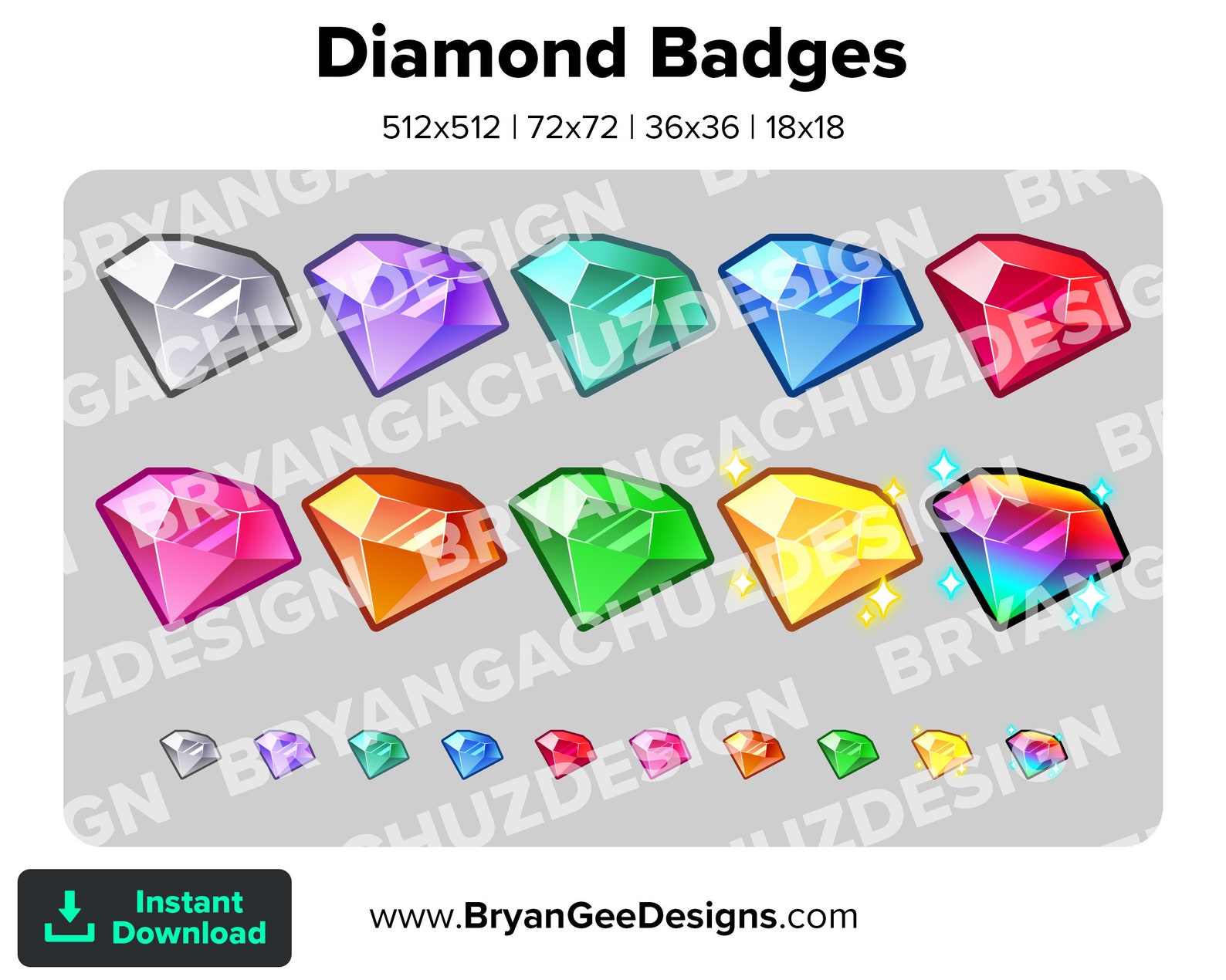 Diamond Twitch Badges Bit Badges Channel Points Discord Badges - Etsy