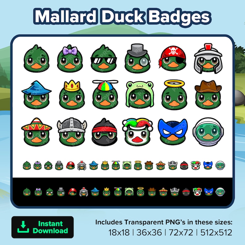 Mallard Duck Twitch Badges Bit Badges Channel Points Discord Badges ...