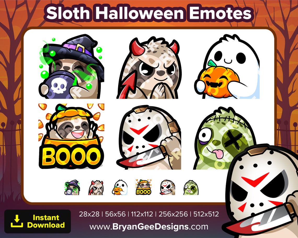 Sloth Spooky Sip Devil Ghost Pumpkin Boo Jason Knife Zombie - Etsy