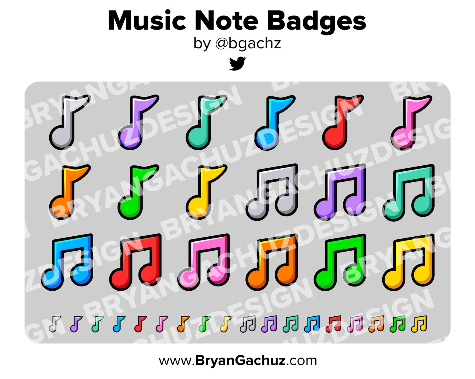 Music Note Twitch Badges Bit Badges Channel Points Discord - Etsy