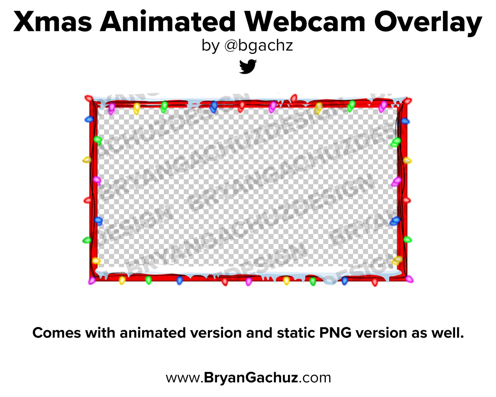 Christmas Animated Webcam Overlay for Twitch (animated) 16:9 Ratio - Etsy