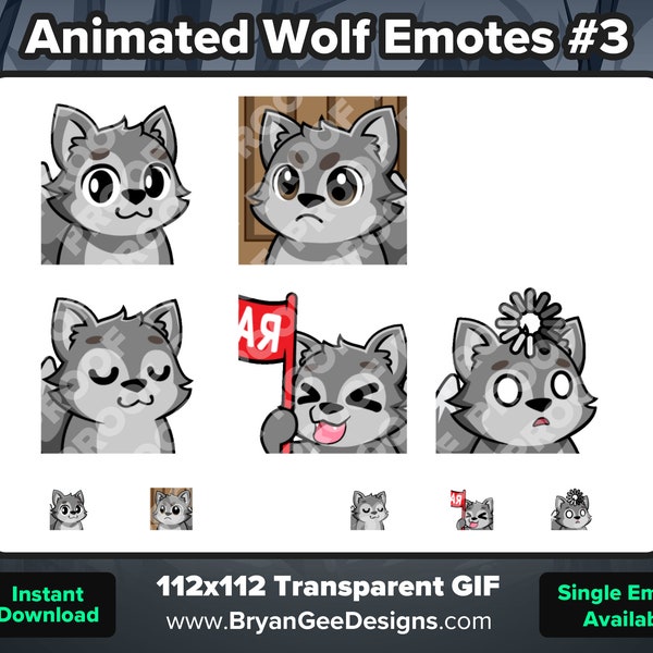 Wolf Animated Twitch Emotes - Etsy Canada
