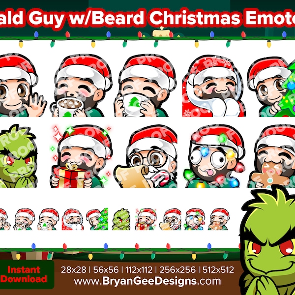 Twitch Emotes Bald With Beard - Etsy