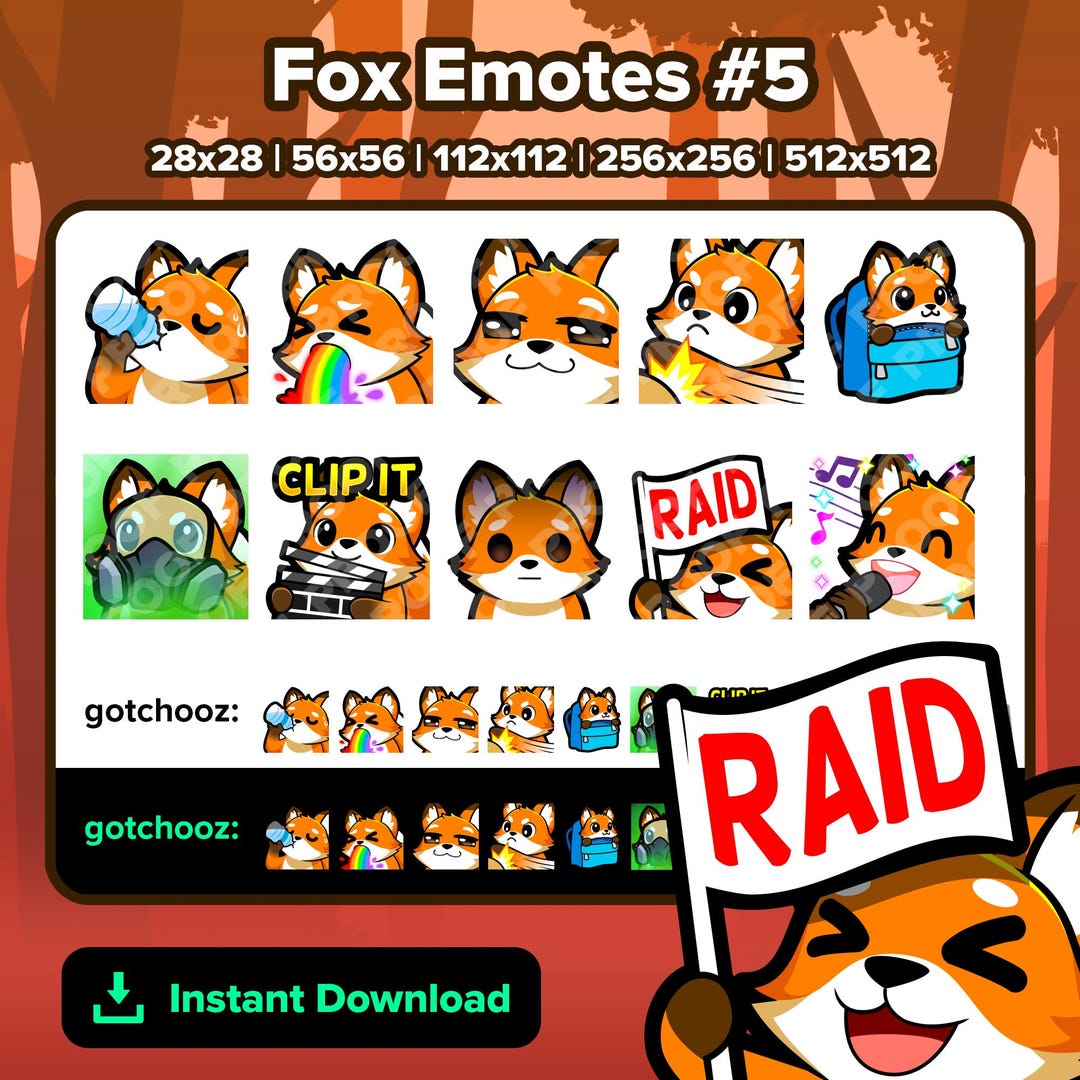 Fox Twitch Emotes Drinking Water Puke Smug Smack Carried Toxic Clip It ...