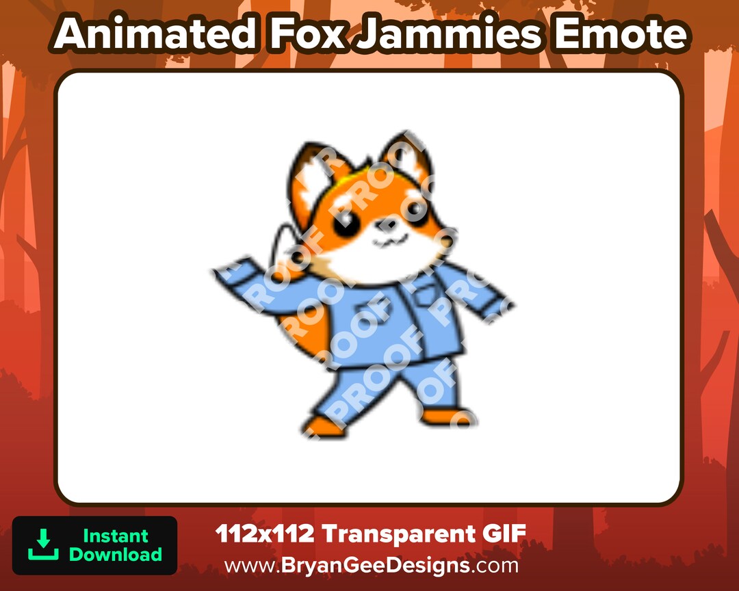 Animated Fox Jammies Dancing Emote for Twitch, Animated Emote, Fox ...