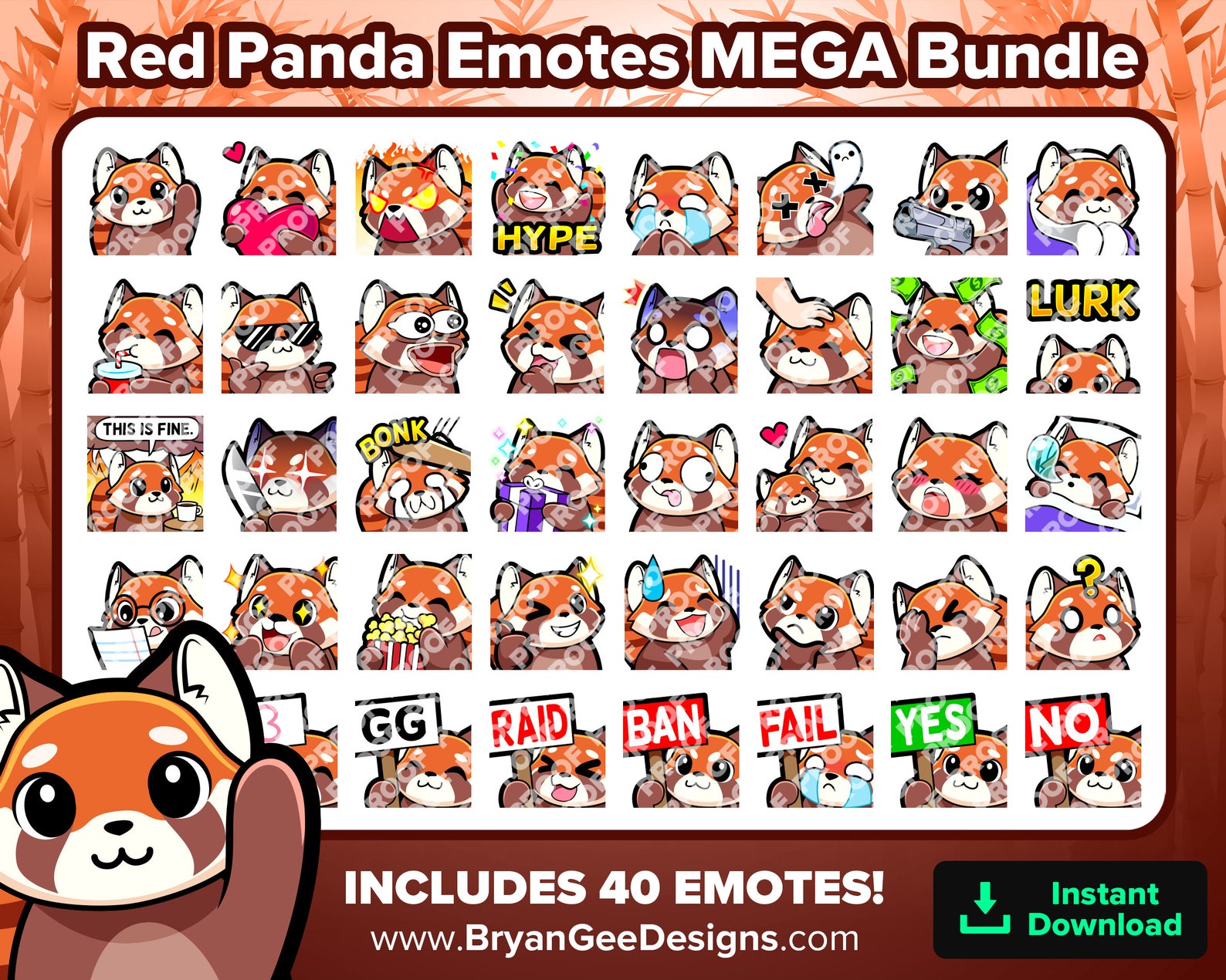 Red Panda Twitch Emotes MEGA Bundle for Streaming Youtube - Etsy