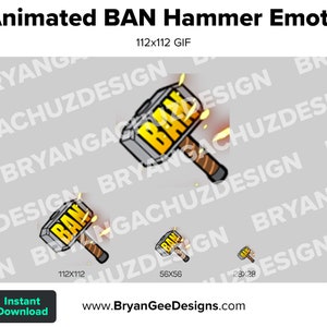 Animated BAN Hammer Emote for Twitch or Discord - Etsy