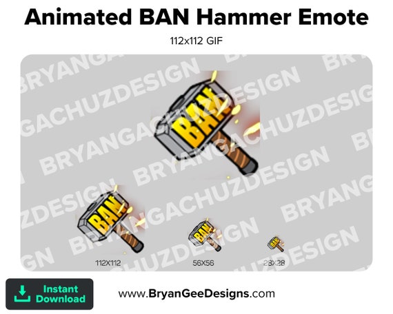 Art & Collectibles Digital Ban Hammer Emote for Discord and Twitch ...