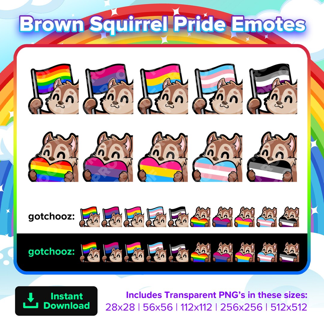 Brown Squirrel Pride Twitch Emotes, Youtube Emotes, Discord Emotes ...