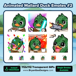 Pato real animado Twitch Emotes Wave Love Heart Rage Angry Jam Music ...