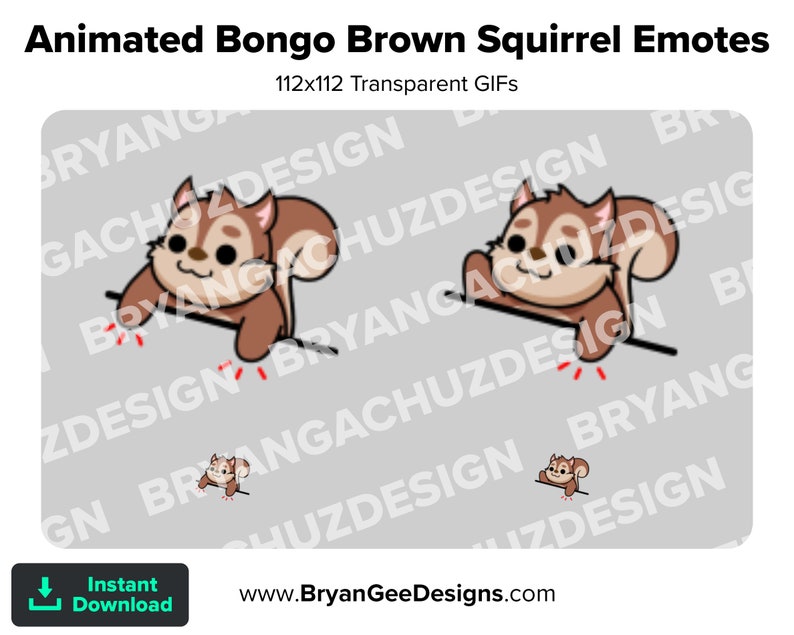 Animated Bongo Brown Squirrel Emote for Twitch or Discord - Etsy