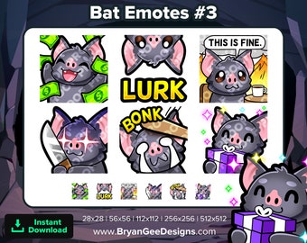 Animated Black Bat Twitch Emotes for Streaming Youtube Emotes Discord ...