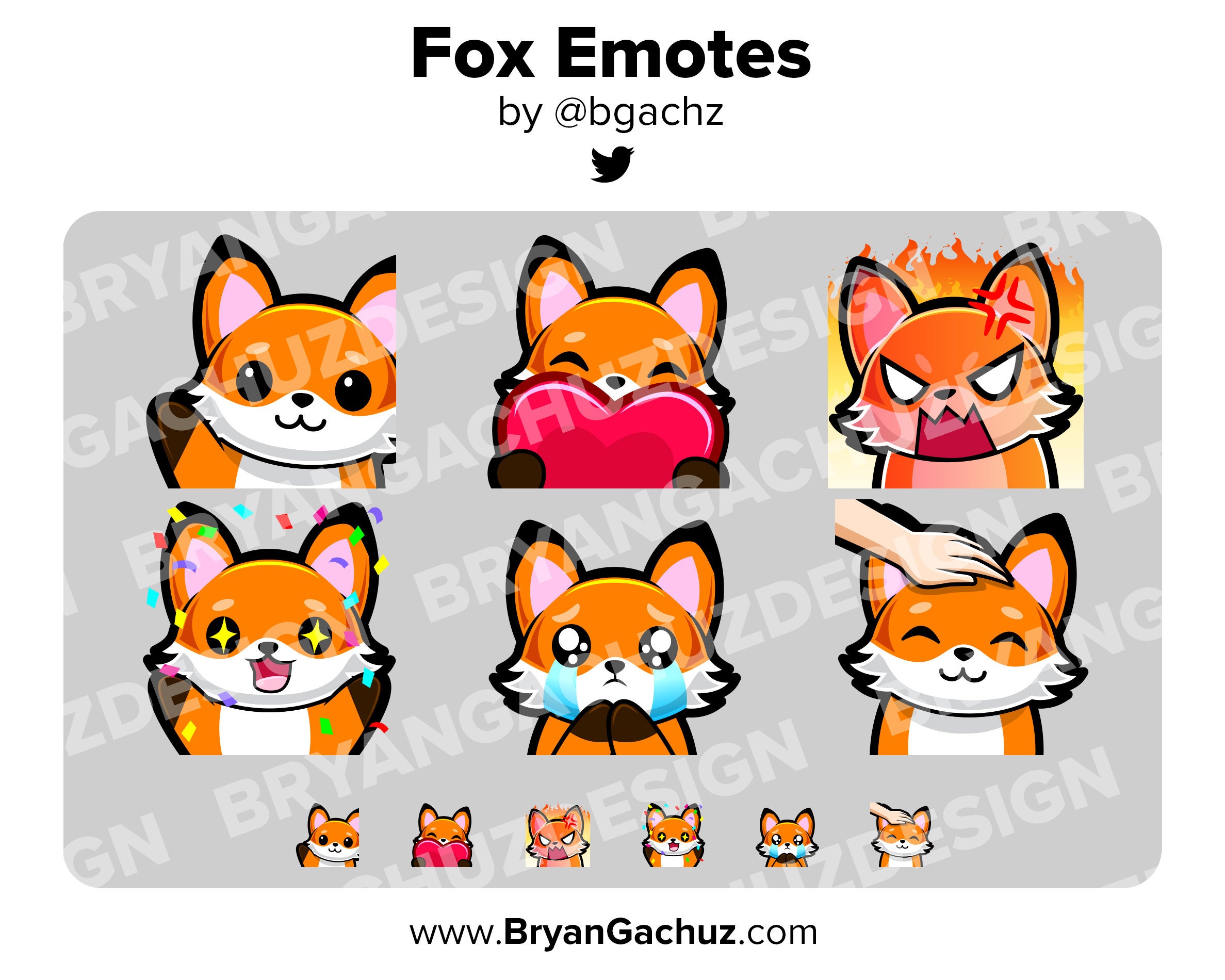 Fox Emotes For Twitch Discord Or Youtube Etsy
