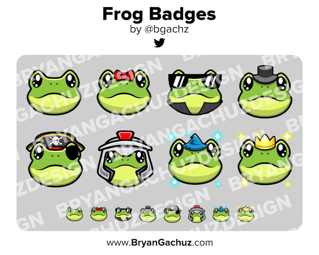Frog Twitch Badges Bit Badges Channel Points Discord Badges Youtube ...