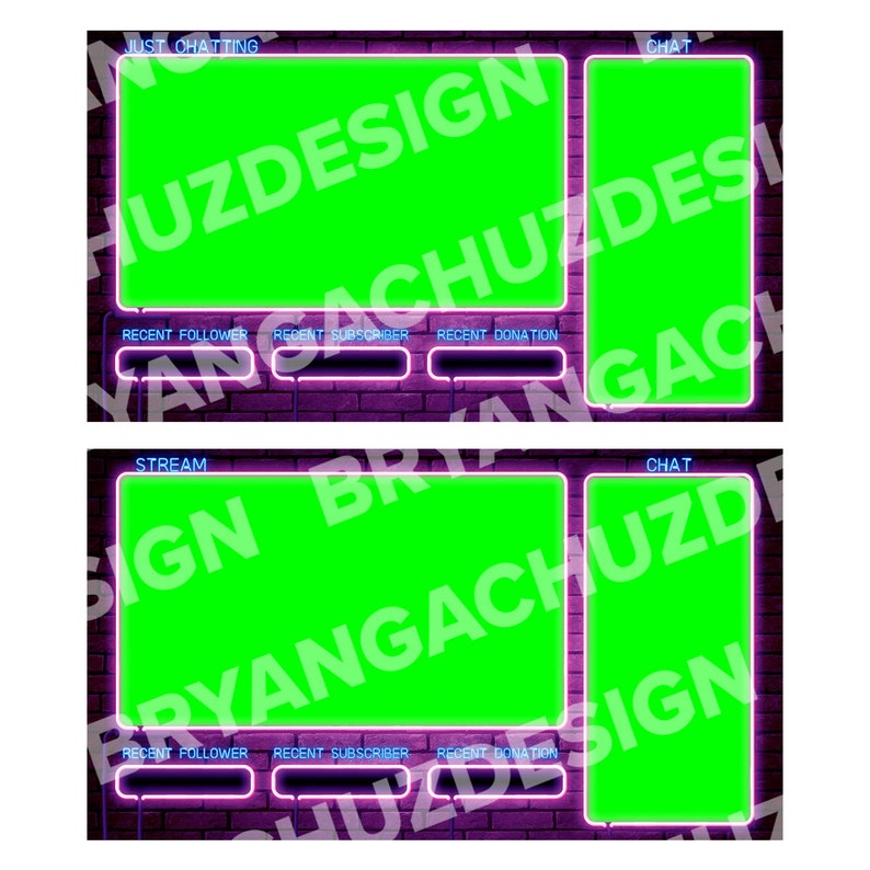 Neon Stream Package for Twitch | 4 Static Scenes, 7 Overlays, 5 Alerts ...