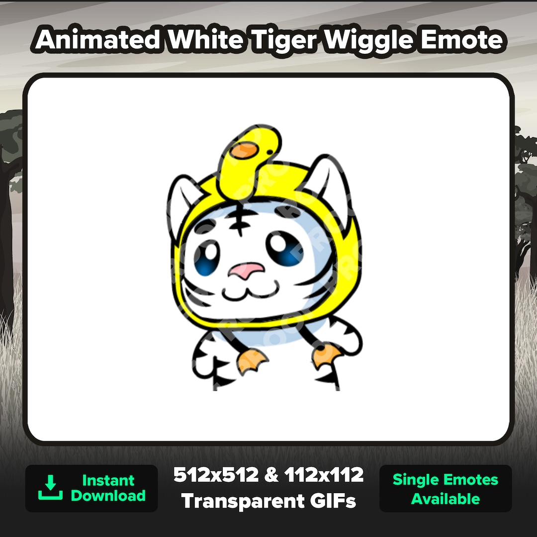 Animated White Tiger Wiggle Emote for Twitch or Discord - Etsy