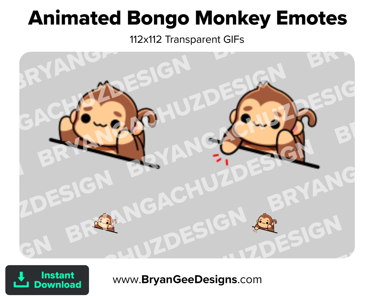 Animated Bongo Monkey Emote for Twitch or Discord - Etsy