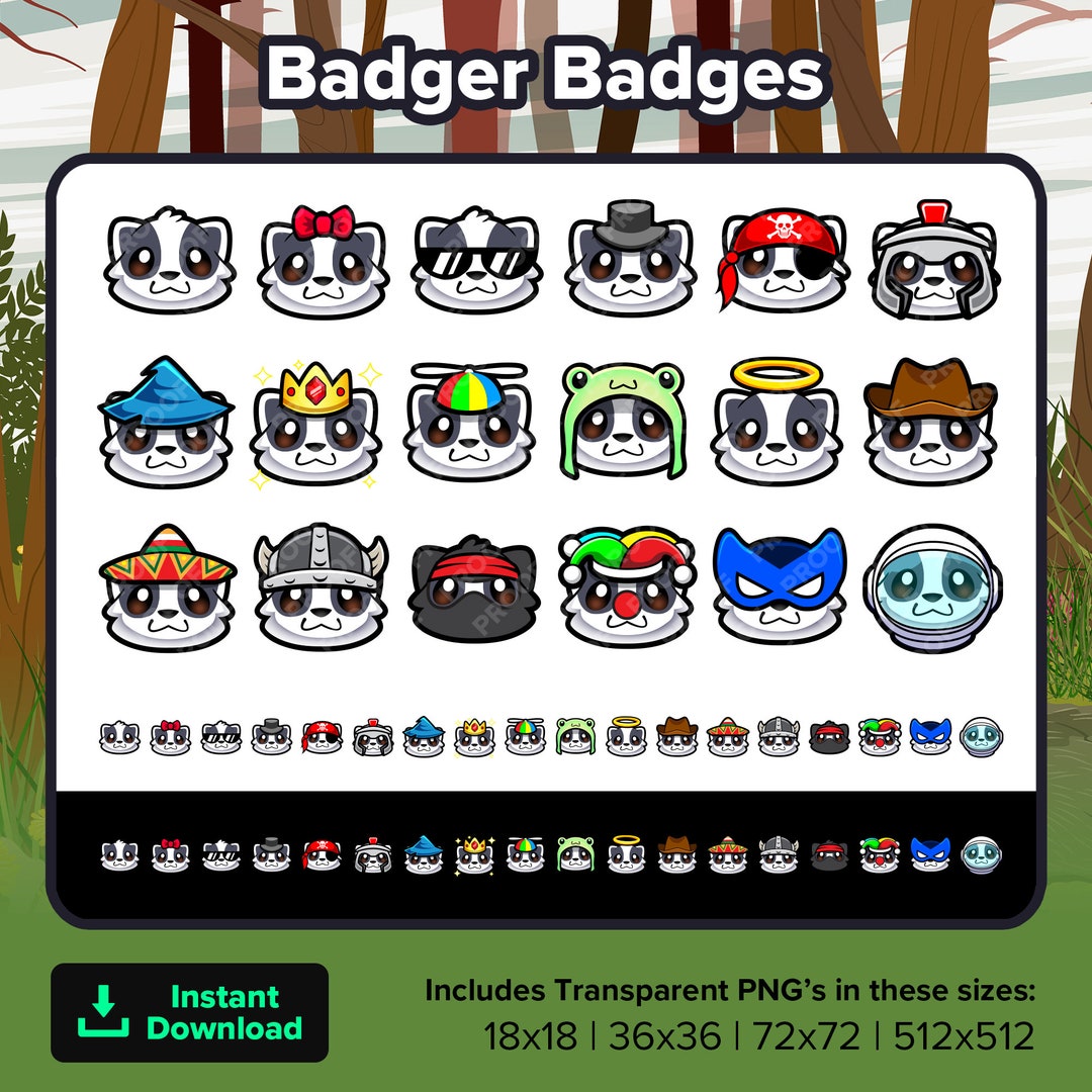 Badger Twitch Badges Bit Badges Channel Points Discord Badges Youtube Badges Subscriber Badges ...