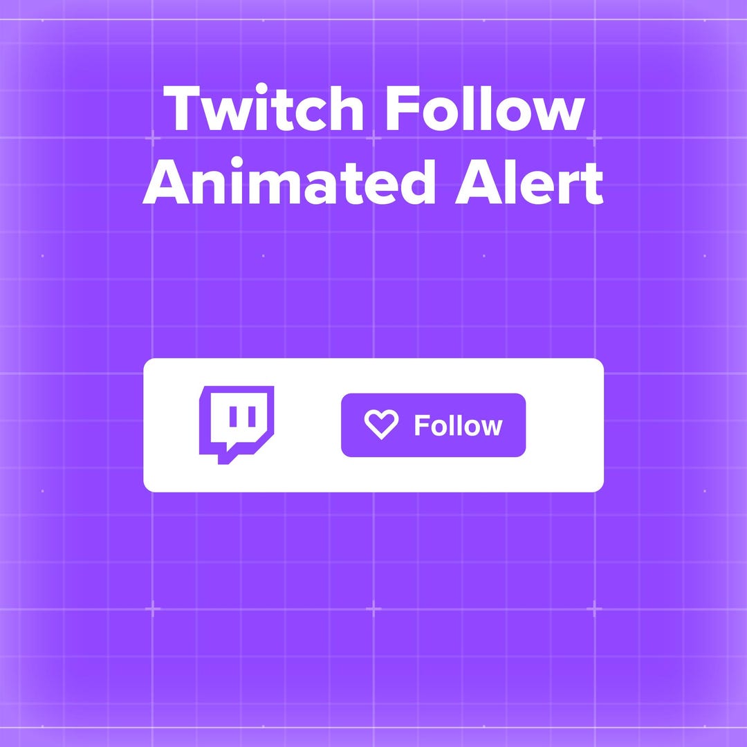 Animated Twitch Follow Alert | Twitch Channel Follow Animation for ...