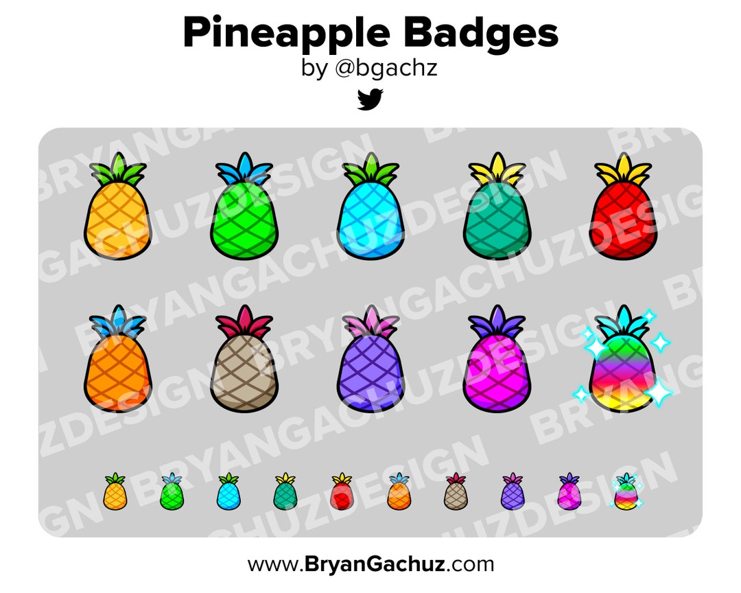 Pineapple Twitch Badges Bit Badges Channel Points Discord Badges ...