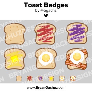 Toast Twitch Badges Bit Badges Channel Points Discord Badges Youtube Badges Subscriber Badges ...