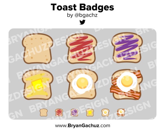 Toast Twitch Badges Bit Badges Channel Points Discord Badges - Etsy