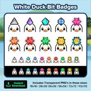 White Duck Bit Badges | Twitch Bits Badges | Bits | Cute White Ducks ...