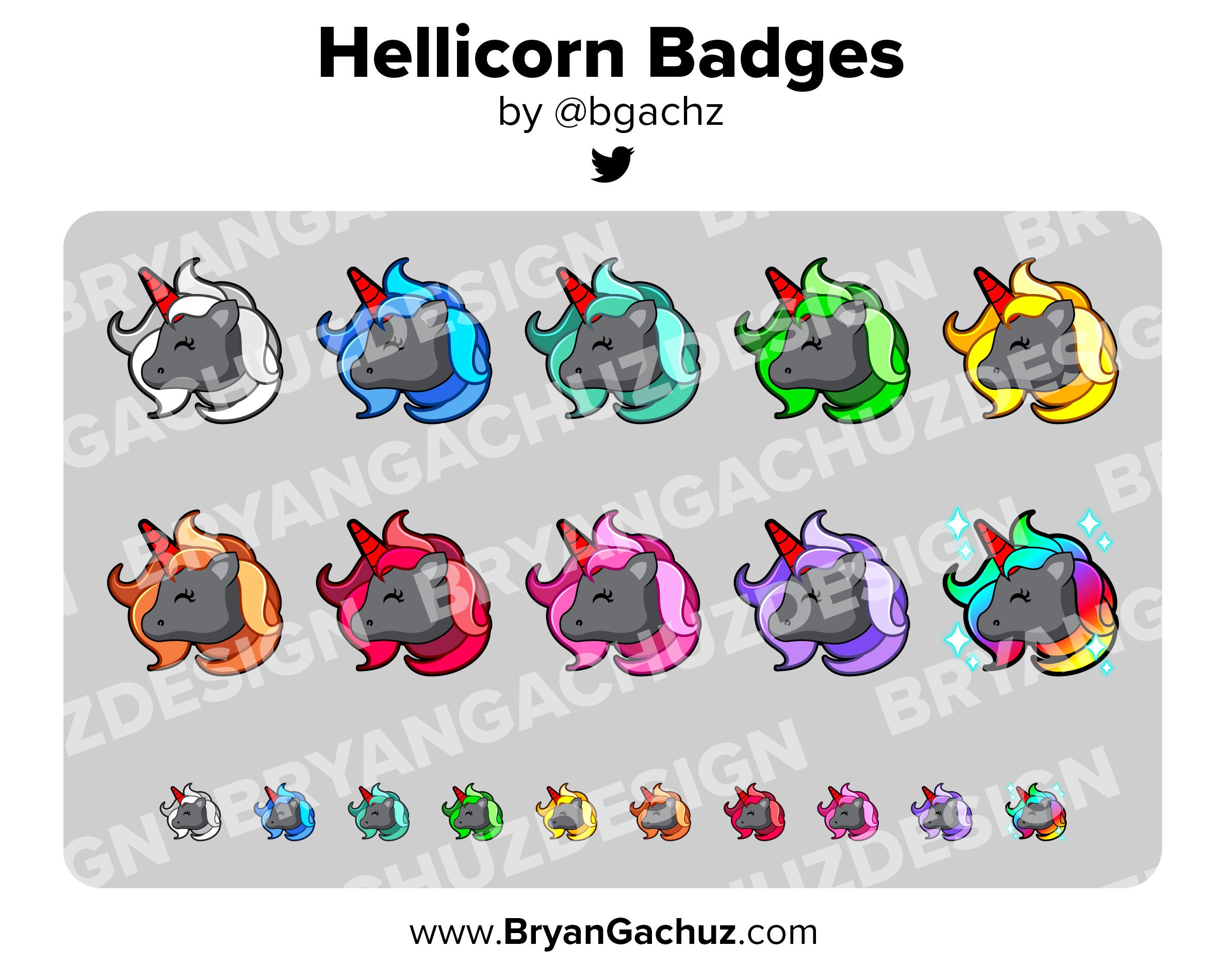 Hellicorn Twitch Badges Bit Badges Channel Points Discord - Etsy