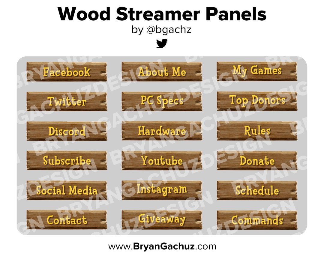 Wood Streamer Panels for Twitch, Discord or Youtube - Etsy