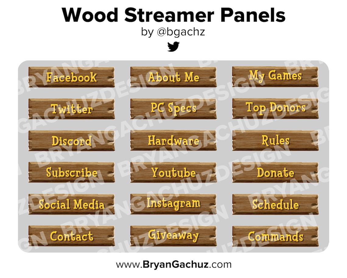 Wood Streamer Panels for Twitch, Discord or Youtube - Etsy