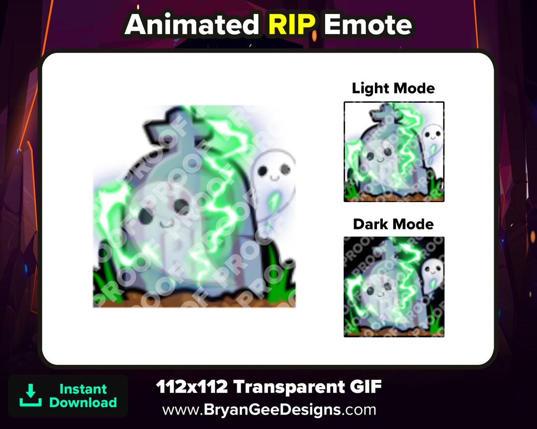 Animated RIP Emote for Twitch or Discord Halloween Spooky Tombstone ...