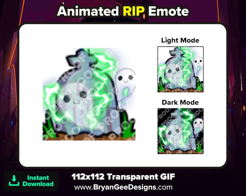 Animated RIP Emote for Twitch or Discord Halloween Spooky - Etsy