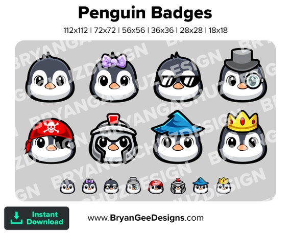 Penguin Twitch Badges Bit Badges Channel Points Discord Badges - Etsy