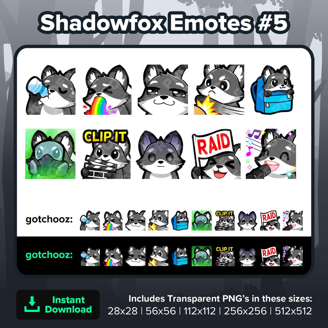 Black Fox Twitch Emotes Drinking Water Puke Smug Smack Carried Toxic ...