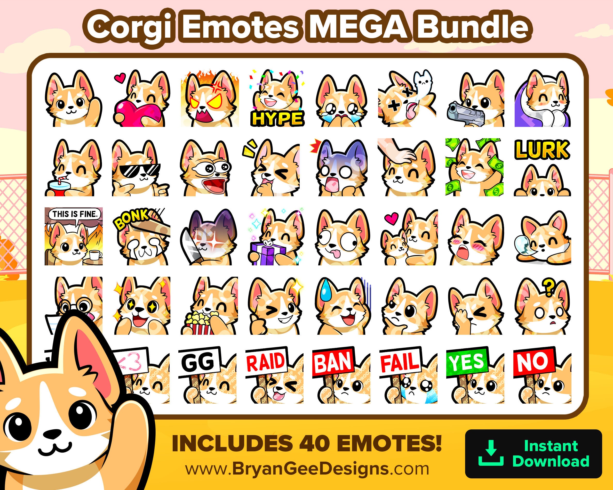 Corgi Twitch Emotes MEGA Bundle for Streaming Youtube Emotes - Etsy Canada