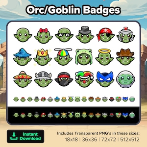 Orc Goblin Twitch Badges Bit Badges Channel Points Discord Badges ...