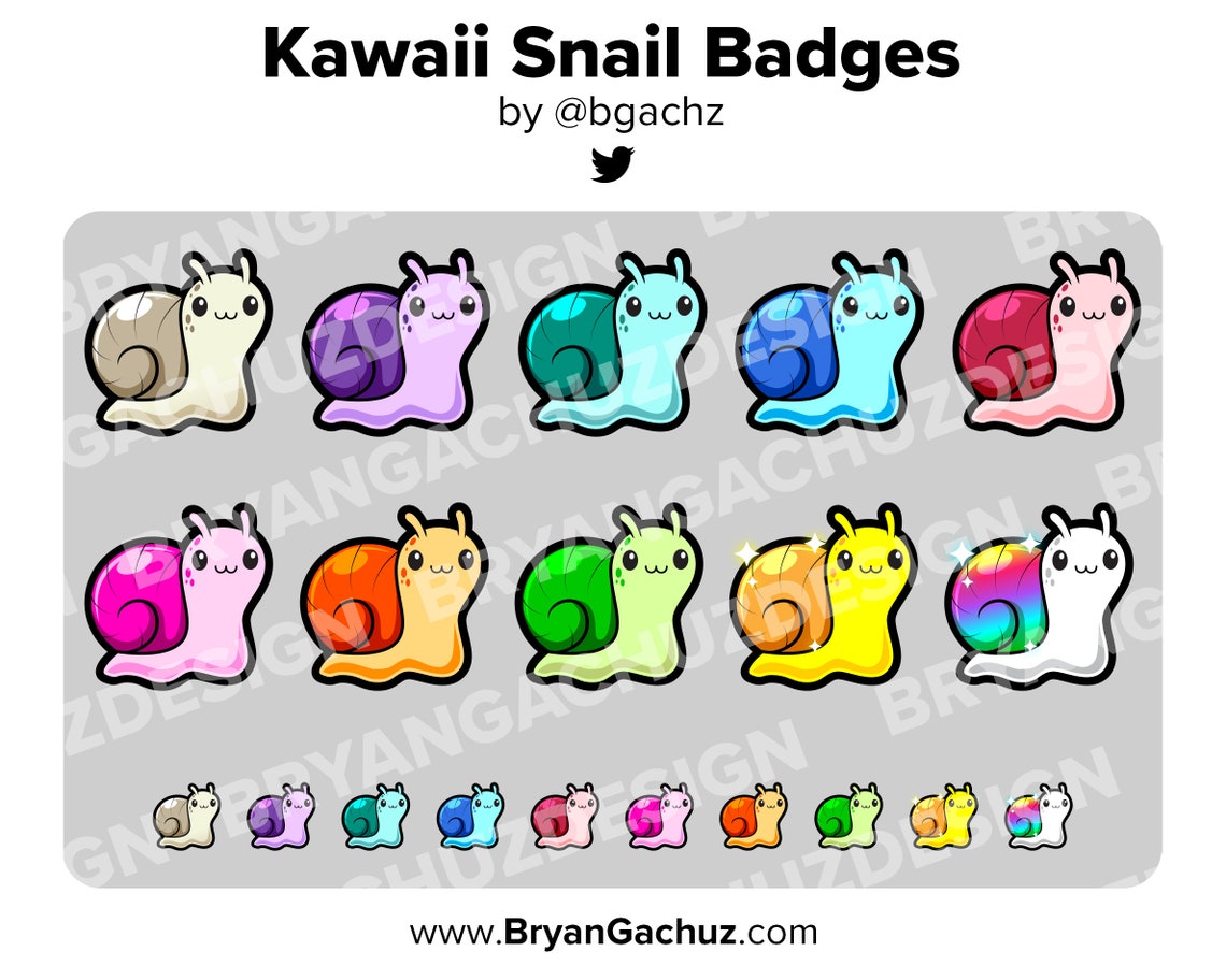 Snail Twitch Badges Bit Badges Channel Points Discord Badges - Etsy
