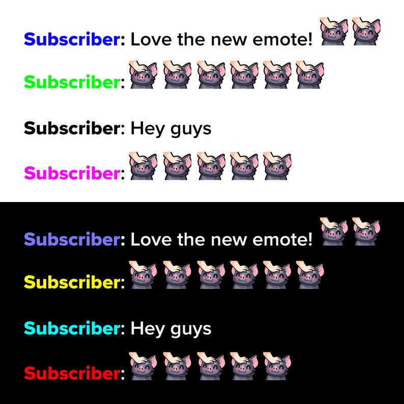 Bat Twitch Emotes Gun Cozy SIP Cool POG LUL Scared Head Pat - Etsy