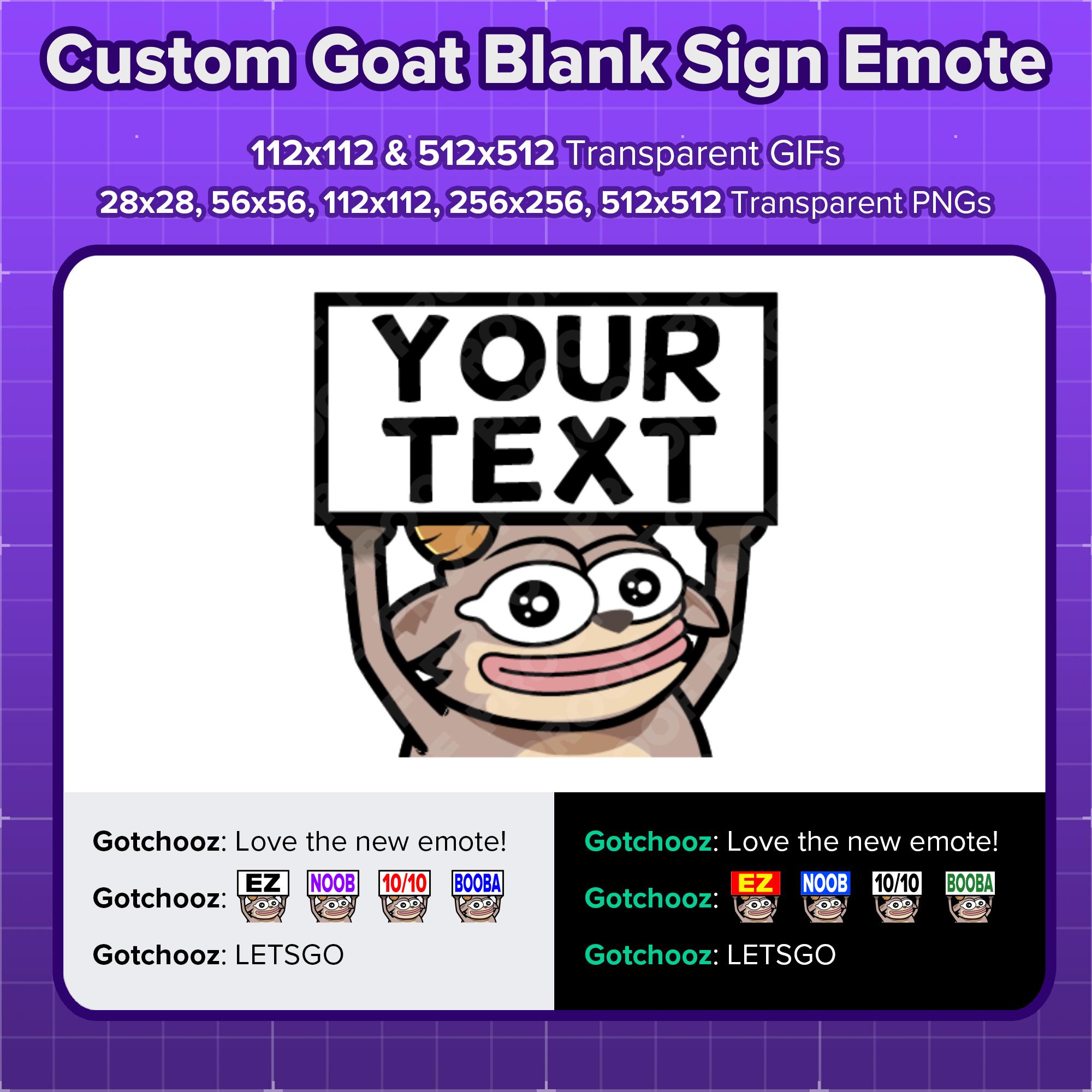Custom Animated Pepe Goat Sign Emote for Twitch, Discord, Kick, Rumble ...