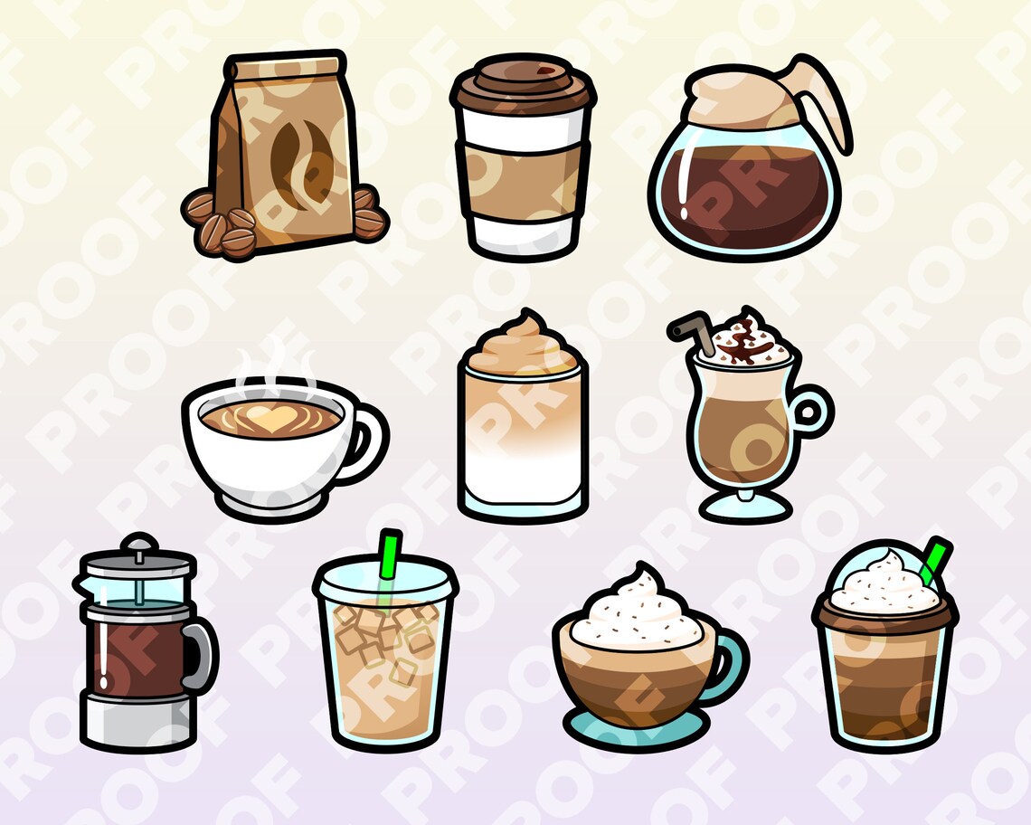 Coffee Clipart Instant PNG Download Coffee Cups Coffee Mugs - Etsy