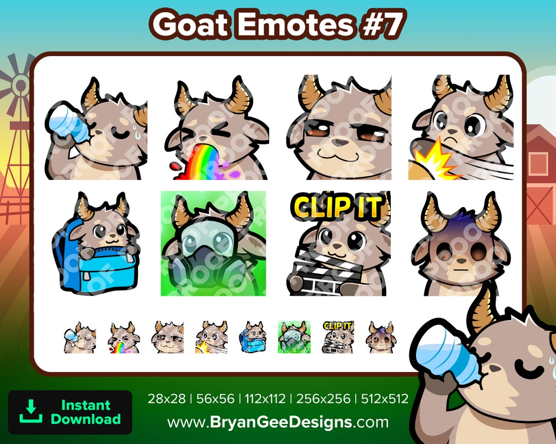 Goat Twitch Emotes Water Puke Smug Smack Carried Toxic Clip It Stare ...